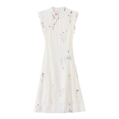 气质复古绣花连衣裙女