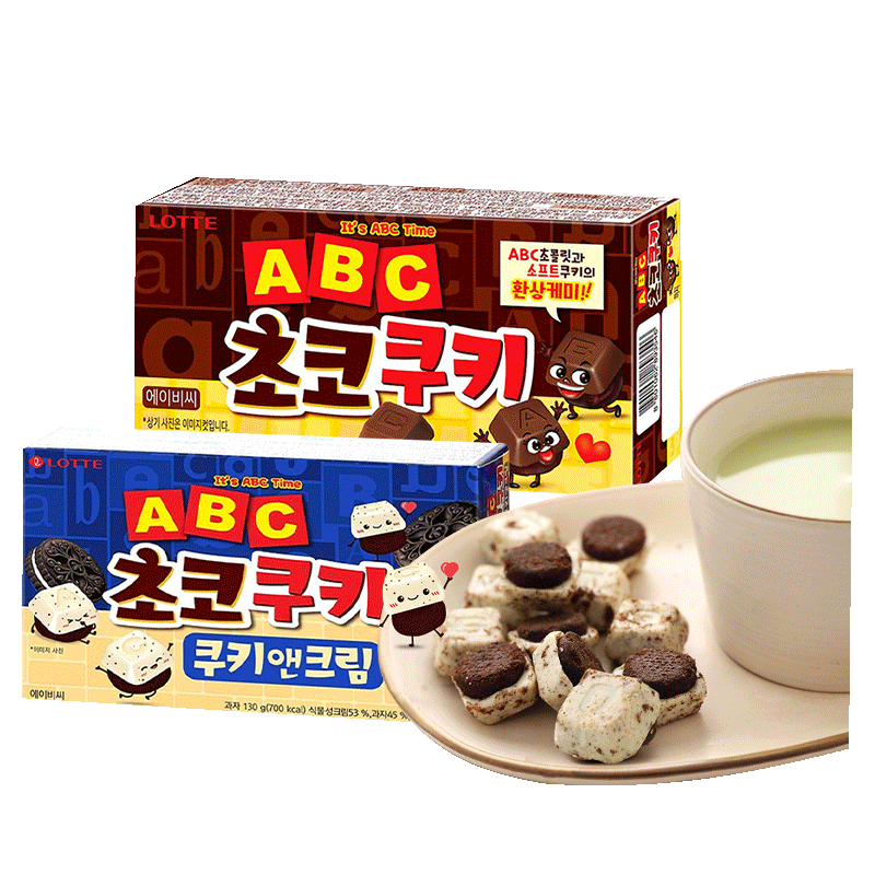 进口韩国巧克力乐天曲奇饼干