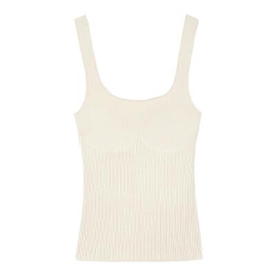 bash夏季罗纹内搭吊带上衣方领无袖背心女款针织打底衫1E23OXMO