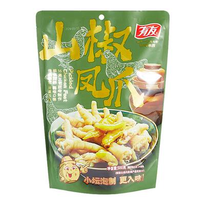 【大促囤货】有友山椒凤爪脱骨鸡爪解馋夜宵追剧下酒零食500g