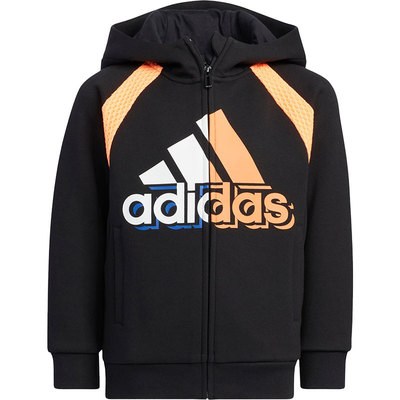 Adidas/阿迪达斯正品秋新款小童运动休闲连帽夹克外套 HM5218
