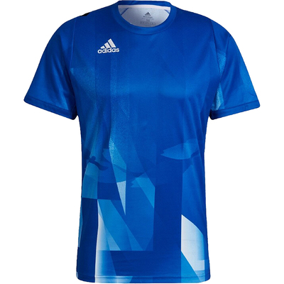 Adidas/阿迪达斯正品2025男士比赛修身圆领印花网球运动T恤H13644