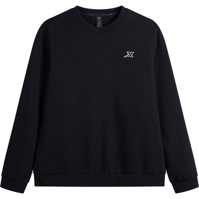 特步秋季新款圆领加绒运动卫衣