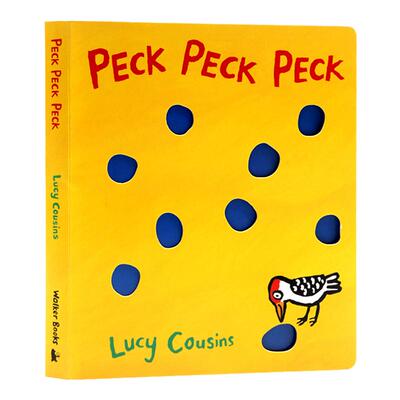 现货！Peck Peck Peck 啄啄啄 啄木鸟爱打洞 英文原版绘本 幼儿英语童趣味朗读洞洞纸板书 小鼠波波作者Lucy Cousins作品