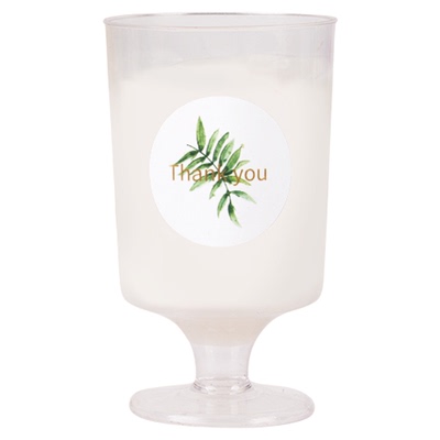 甜品台慕斯杯贴纸森系绿叶子圆形