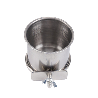 鸟食盒鹦鹉用不锈钢夹杯食碗饮水