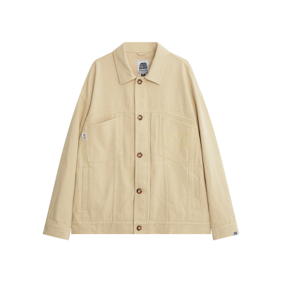 醒狮复古水洗翻领工装夹克外套