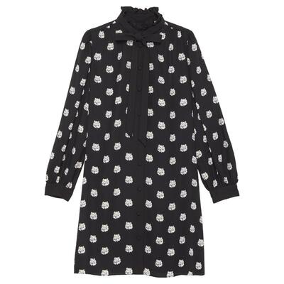 katespade猫咪印花波点连衣裙