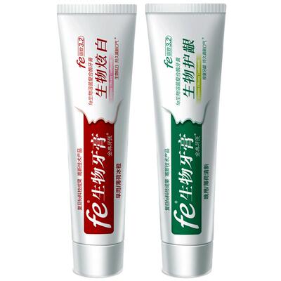 早晚装洁白牙齿生物牙膏fe金典