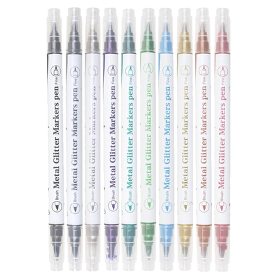 双头软头涂鸦金属珠光水性油漆笔