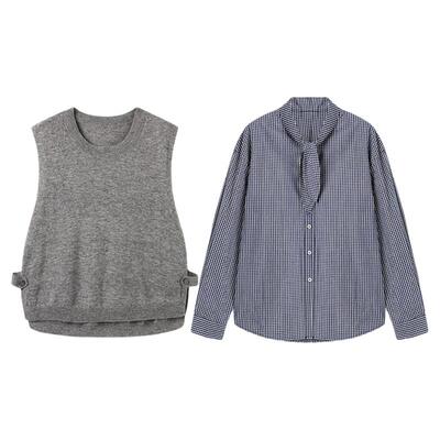 西町村屋学院风衬衫女装2025秋季新款休闲感韩系内外套XHAC10111