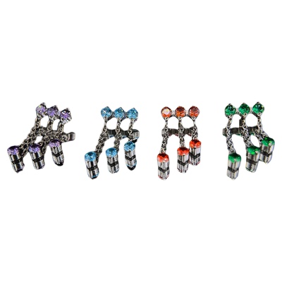 F-136钛合金锆石流苏镶钻挂坠链条内螺纹耳骨钉flat养耳穿刺饰品