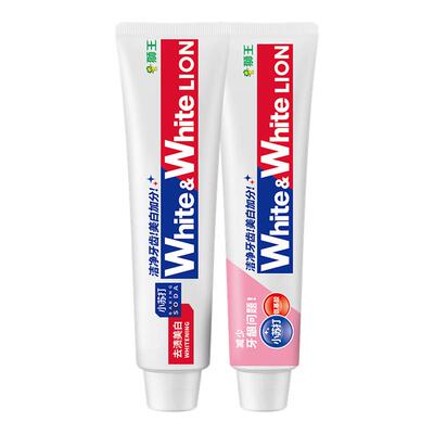 狮王white美白小苏打牙膏180g大白防蛀清新口气去牙渍葡萄柚120g