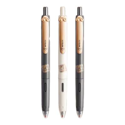 晨光孔庙祈福按动中性笔高颜值黑笔速干顺滑中高考考试专用笔K5701全针管水性签字笔芯碳素黑色圆珠笔按压式