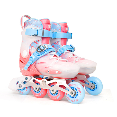 美洲狮儿童轮滑鞋m325L休闲平花一体溜冰鞋专业旱冰鞋可调滑轮鞋