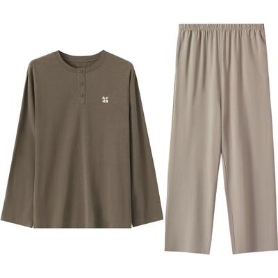 红豆【柔柔棉】男士长袖睡衣抑菌防螨休闲套头青年家居服套装外穿