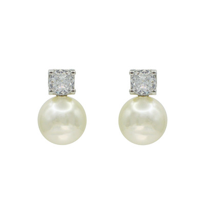 「戴妃合集」简约施家珍珠耳环蚊香盘耳夹女无耳洞气质款耳钉耳饰