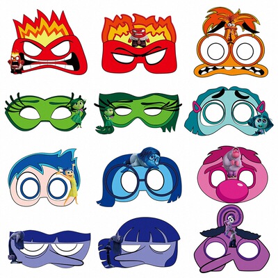 头脑特工队INSIDEOUT主题派对面罩生日装饰化妆舞会拍照纸质面具