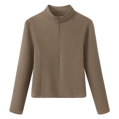 都市丽人德绒打底衫女半拉链内搭