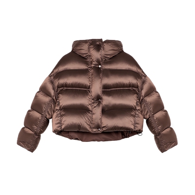 半圆原创设计女装[运动]2025秋冬宽松休闲连帽短款面包服羽绒服女