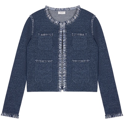 CRUSH牛仔装饰边开衫