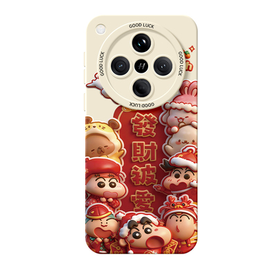 适用oppofindx9手机壳findx8ultra新款x8s软硅胶plus高级感x7pro新年蜡笔小新x6防摔reno15卡通女款pro带挂绳