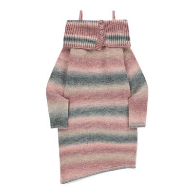 rmtcrw浅咖啡一字领罗纹连衣裙