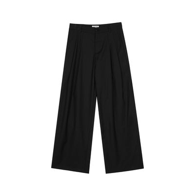 ALLFITA字直筒打褶西裤
