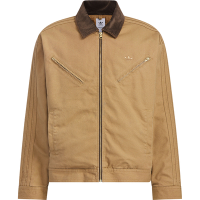 阿迪达斯男女复古翻领宽松棉服