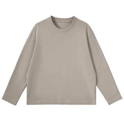 真维斯长袖T恤男纯色纯棉圆领