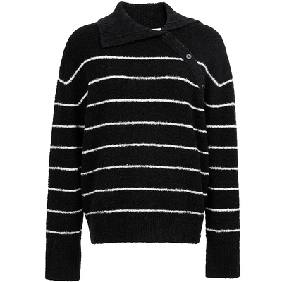 VeroModa含绵羊毛撞色条纹毛衣