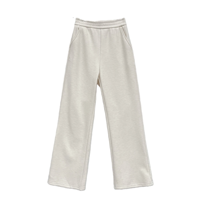 小小家小个子 窄版微喇显瘦羊毛糯米裤不掉裆卡裆加绒长款休闲裤