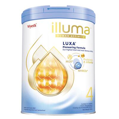 【自营】惠氏启赋luxa未来4段10HMO婴幼儿配方奶粉800g重磅新品