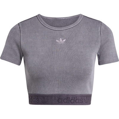 Adidas/阿迪达斯正品三叶草女士运动修身针织露脐透气短袖JW3573