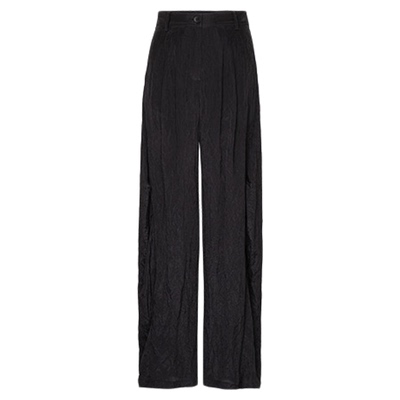 【轻生活】H·GENTEEL荷高2025新款夏装女压褶休闲阔腿裤工装长裤