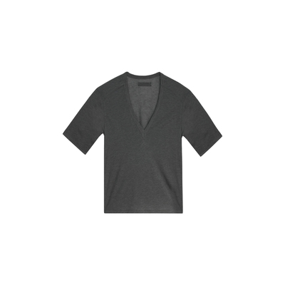DUE E CHEN 「经典之选」V-neck  Basics V领肩线T恤｜真丝混纺