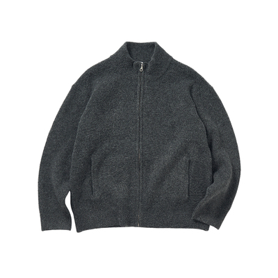 714street立领竖条毛衣开衫