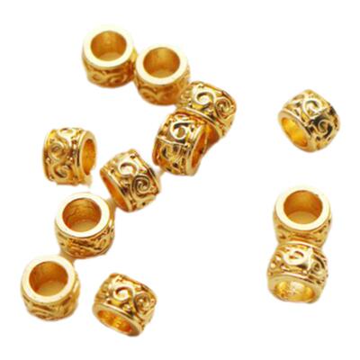 18K哑金5*4mm鼓珠diy饰品