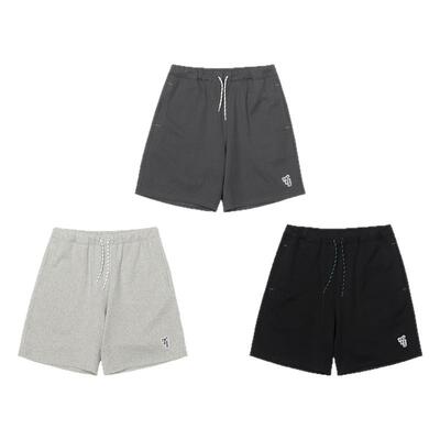 warmtrees 夏季TREES绣标重磅针织短裤宽松休闲五分裤男