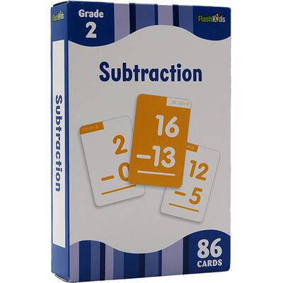 进口英文原版 减法运算 Subtraction (FlashKids Flash Cards) 86张卡片 盒装字卡闪卡 少儿童英文启蒙高效闪卡