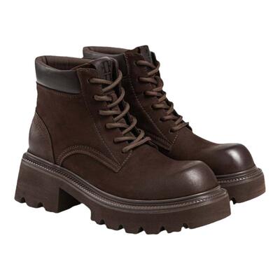 圆头粗跟靴子女短靴大黄靴马丁靴