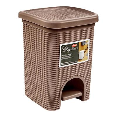 意大利垃圾桶带盖仿藤编