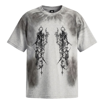 暗黑风扎染重磅棉宽松短袖T恤