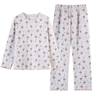 羊绒德绒保暖长袖女睡衣套装