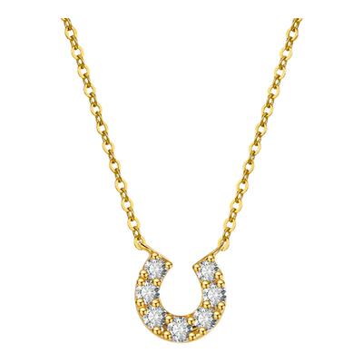 18K金马蹄项链K黄手链agate风