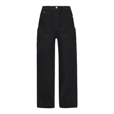 455EMBLE可拆镂空牛仔长裤