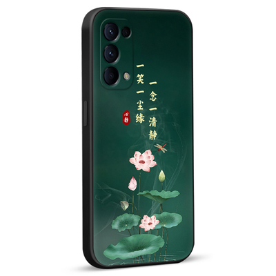 彧玺适用于opporeno5pro手机壳pdsm00水墨荷花reno5por风景画pdst00防摔保护套0pp0新中式oporen05pro硅胶不