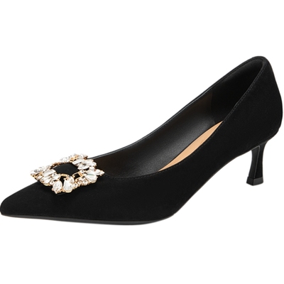 黑色高跟鞋女春季natursun