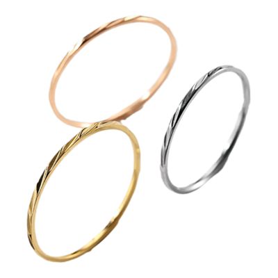 钛钢纹路光圈戒指18k斜纹极简潮