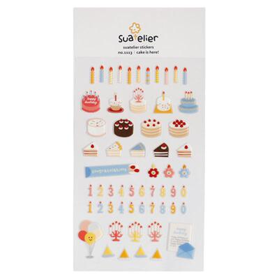 贴纸生日快乐手账DIY小清新蛋糕